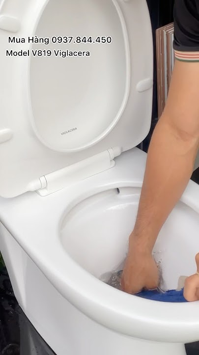 Thử Nghiệm Chế Độ Xả Bồn Cầu V819 Viglacera Xả Mạnh Ra Sao #bồn_cầu_viglacera - YouTube