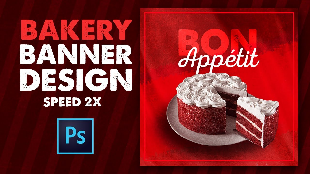 How to design Bakery Banner for Social Media in Photoshop (Speed Art ...