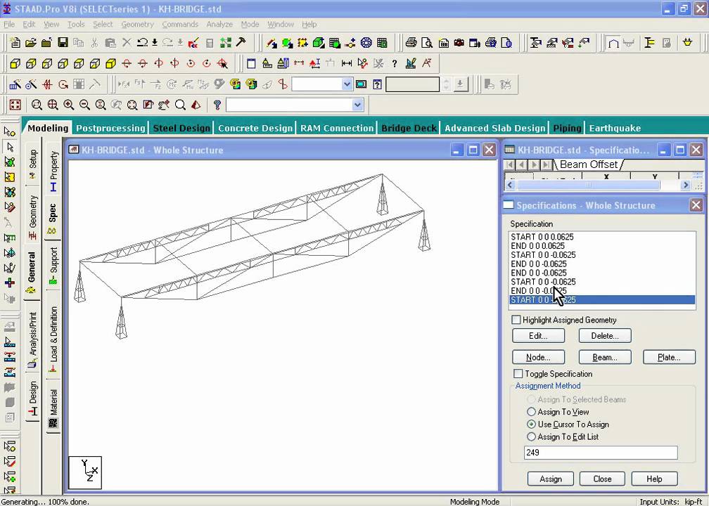 Exercise 4-2: Bentley STAAD.Pro & Structural Modeler for 2011 Student ...