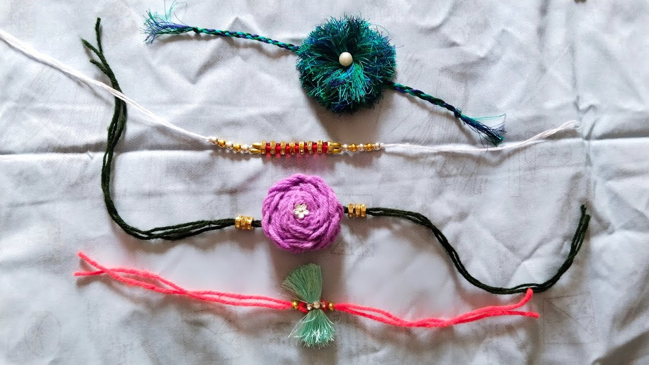 #2 Beautiful Rakhi making with silk thread for Raksha bandhan//DIY easy ...