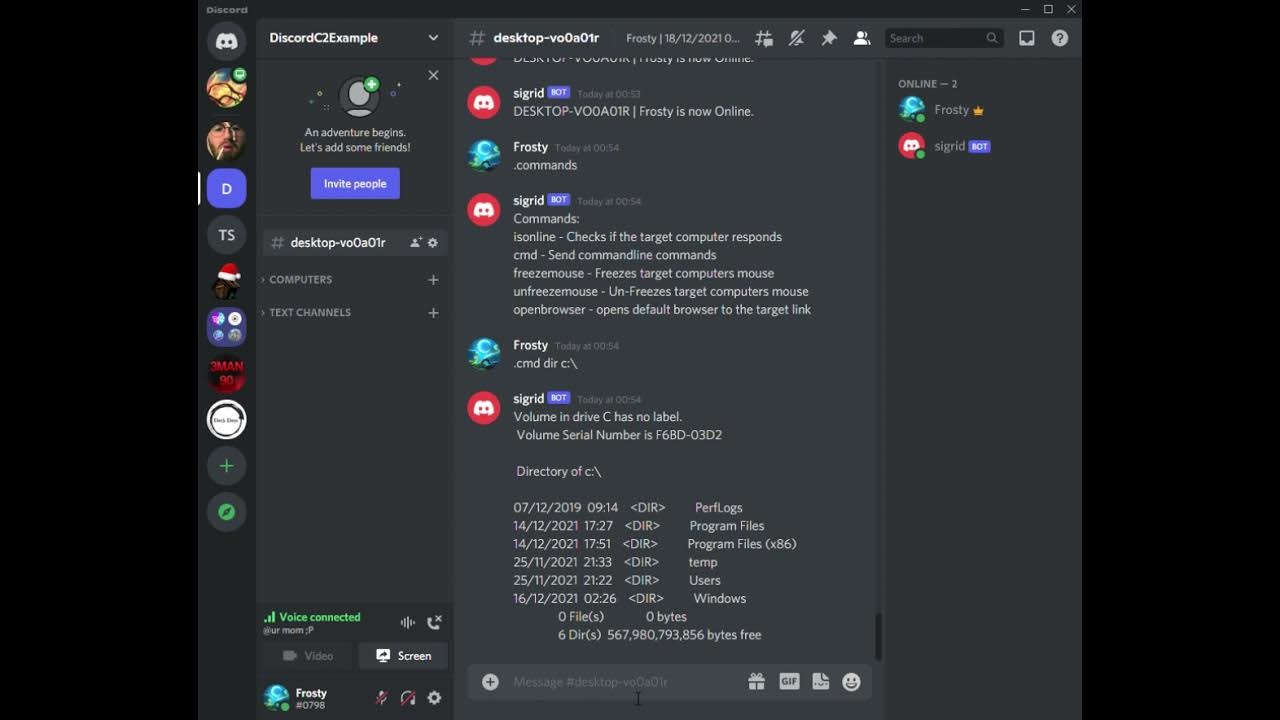 Discord C2 Server Proof Of Concept - YouTube