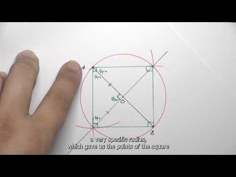 Construct a square given the diagonal - YouTube