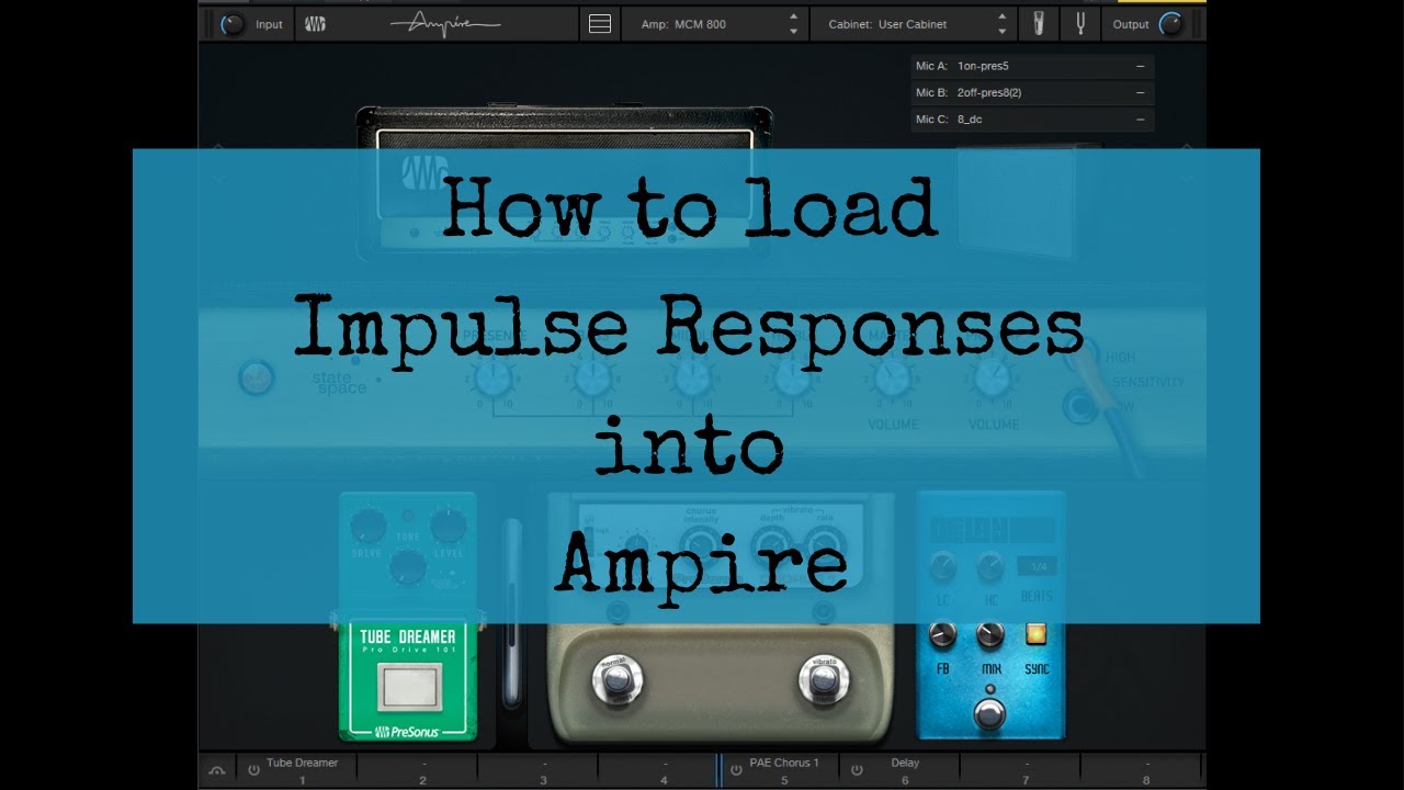 How to load Impulse Responses into Studio One Ampire - YouTube