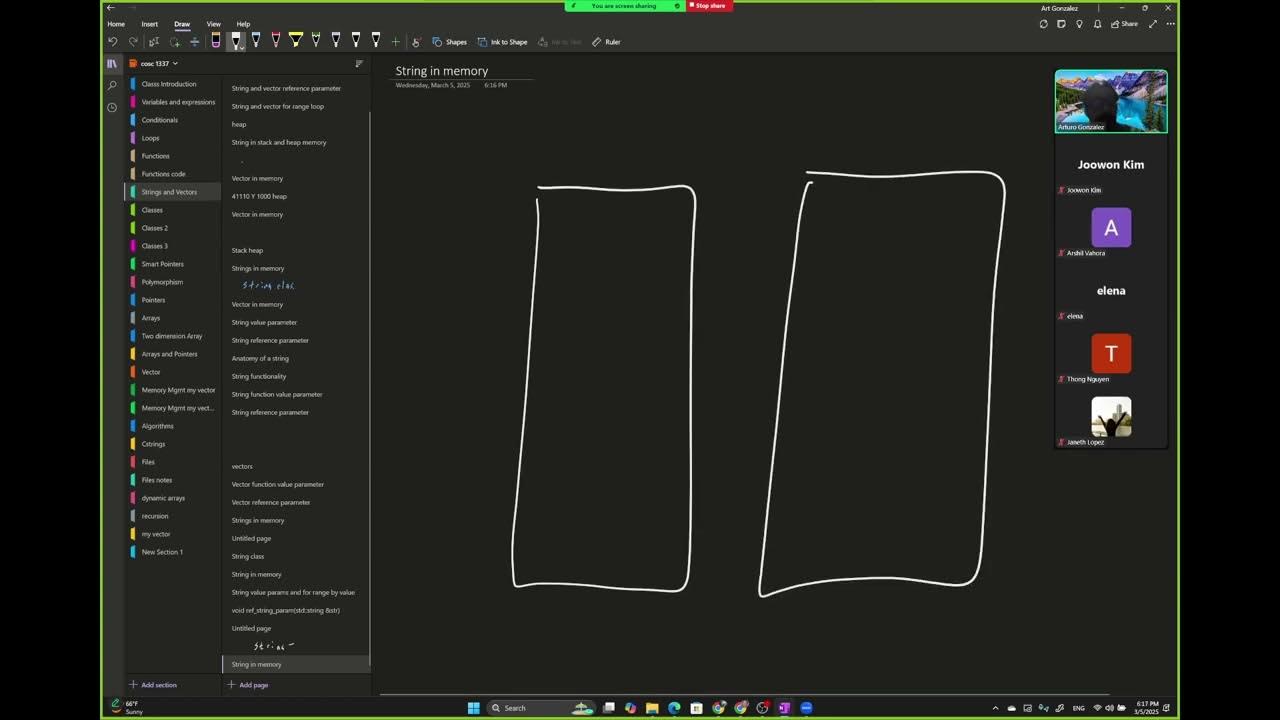 030325 COSC 1337 C++ into strings and memory(size and capacity) - YouTube