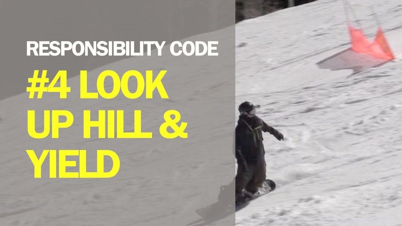 Snowboarder Responsibility Code #4 Look Uphill - YouTube