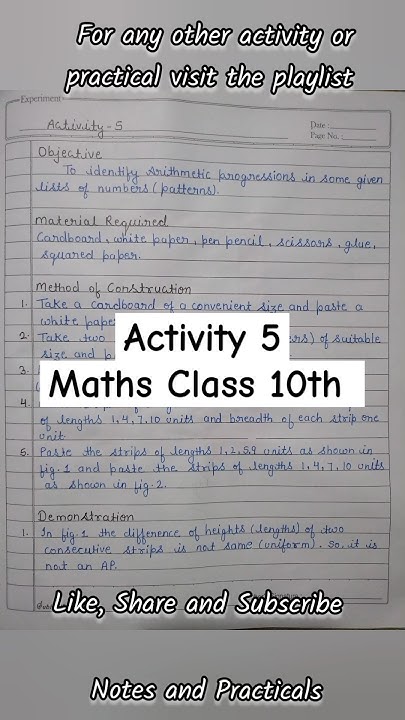 Class 10 Maths Lab Activity 5 Solution// Maths Lab Practical Class 10 ...
