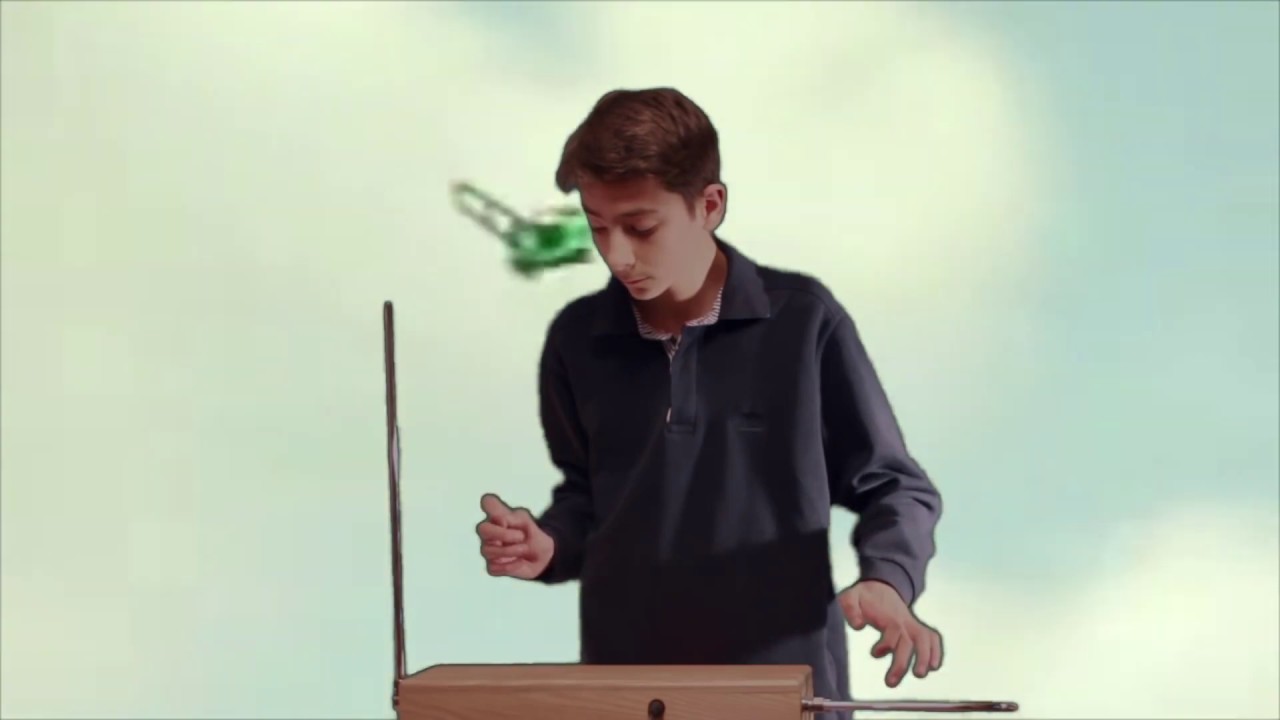 grégoire blanc plays the theremin as a lawnmower takes flight - YouTube