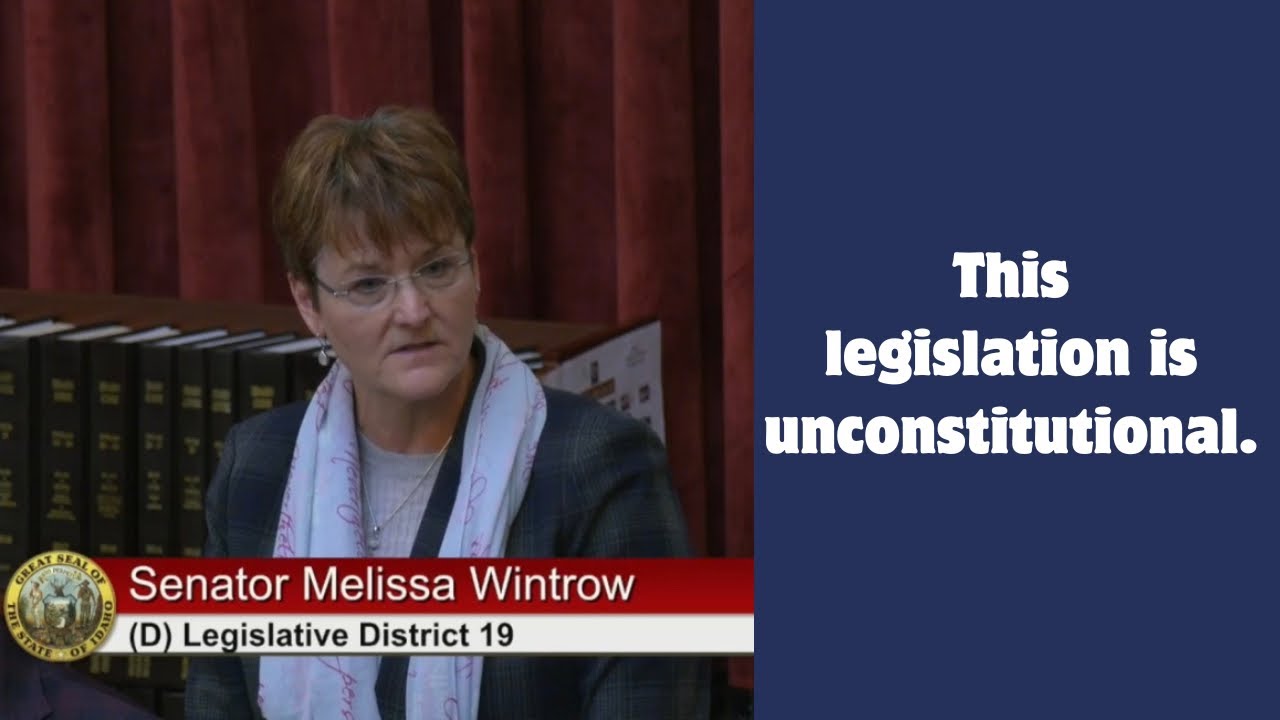 Idaho Senator Wintrow SLAMS House bill 668 - YouTube