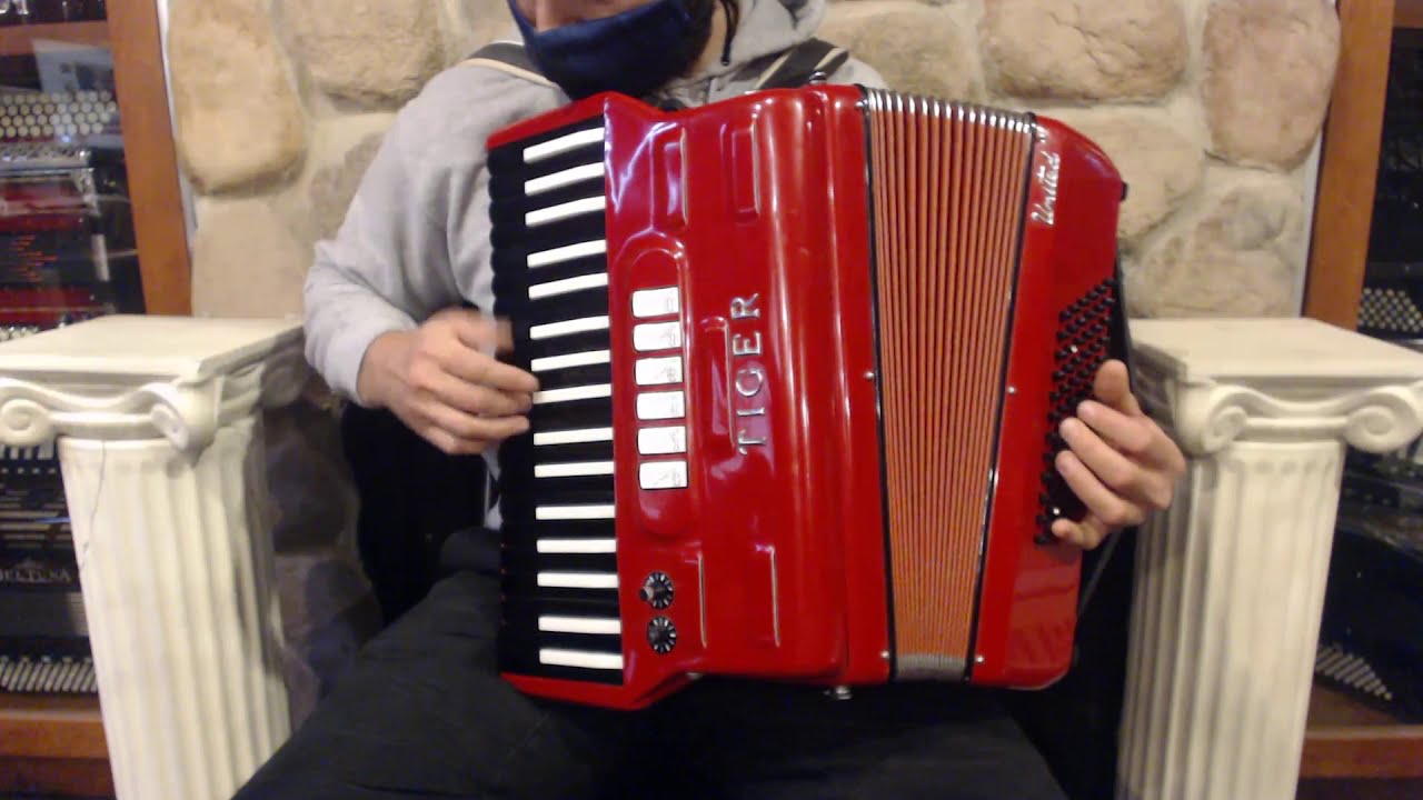 4547 - Fire Red Titano Tiger Combo United Piano Accordion LMQ 36 72 $1499 - YouTube