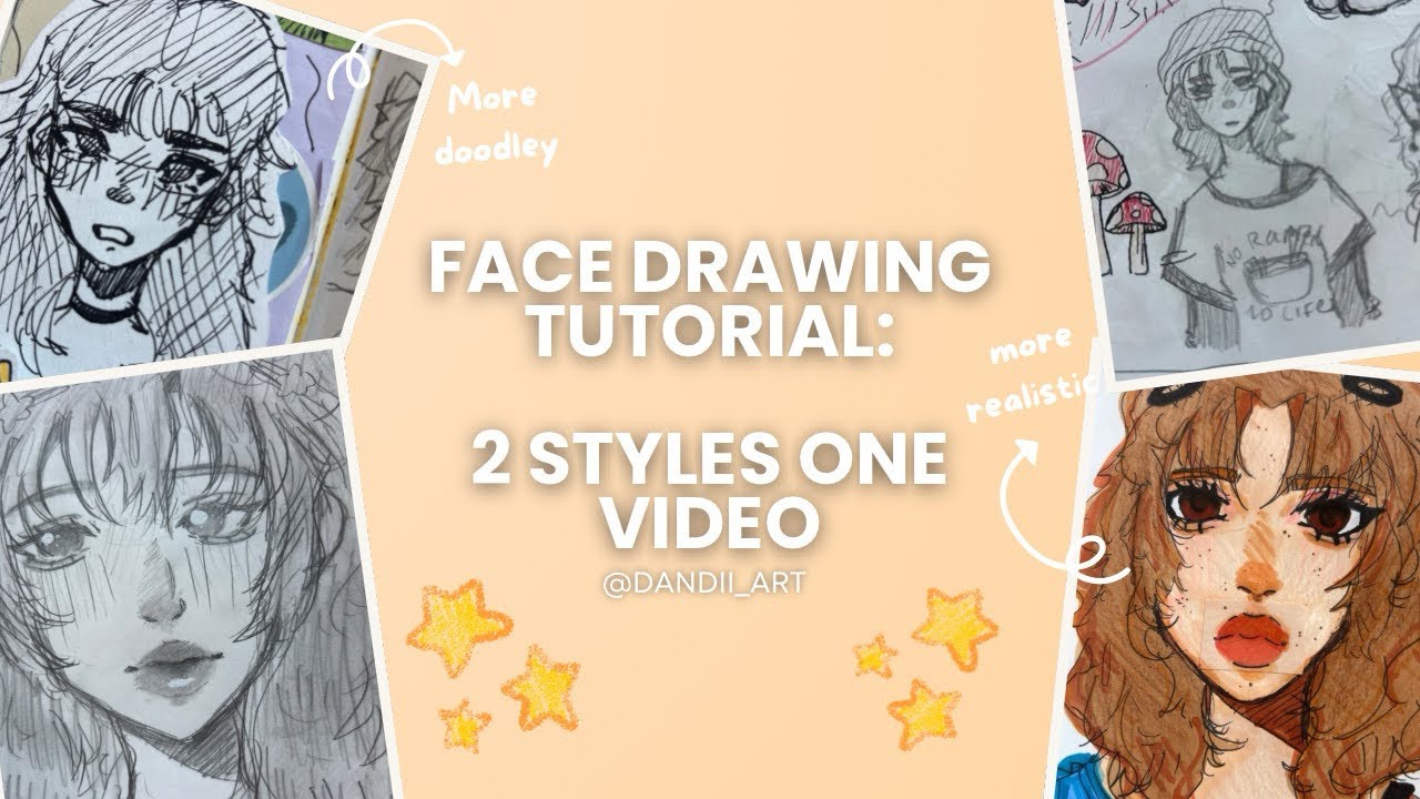 Face drawing tutorial. [2 styles one video] 💖 - YouTube