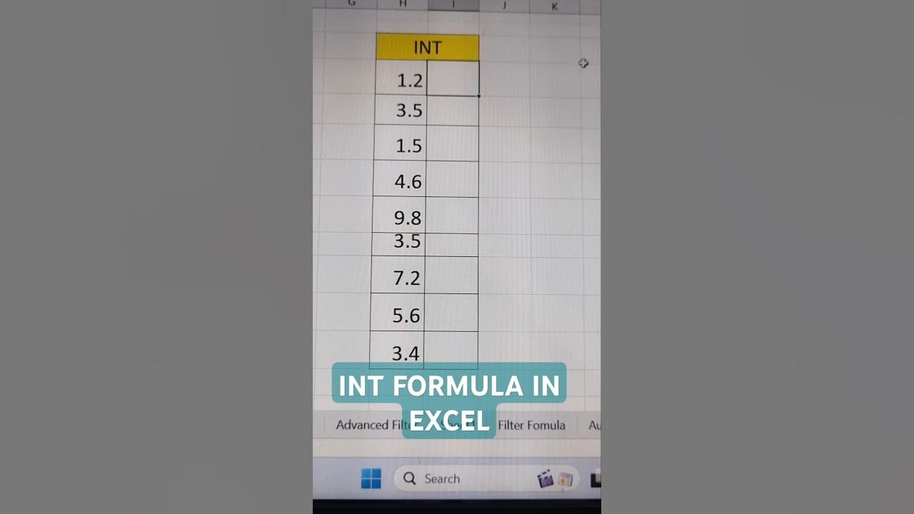 How to use INT formula in ms excel#newexcel#excelsolution #tricks#exceltech#exceltips@ict ...