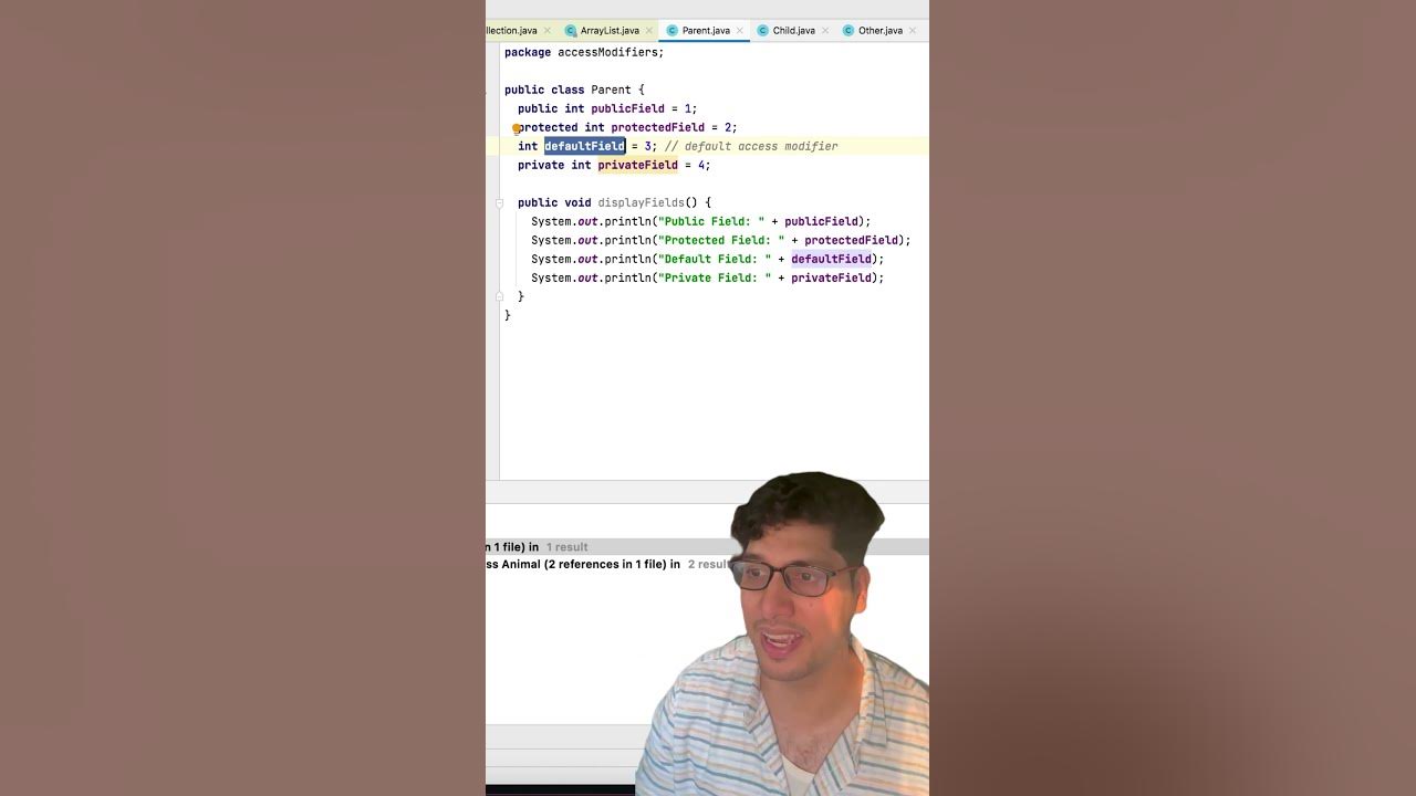 Day 18/45 Java Interview Series | Access Modifiers Private vs Protected vs Public | #java - YouTube