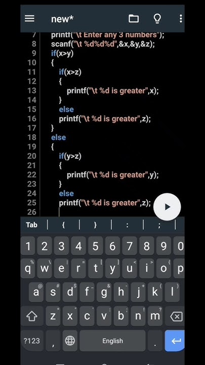 Decide the greater number using nested if-else statement.#programming #coding #programming life ...