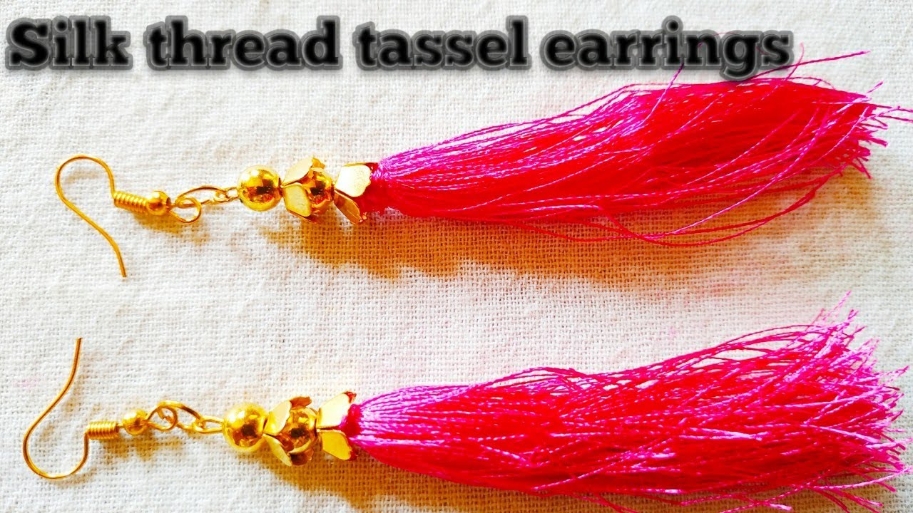 Beautiful silk thread tassel earrings || DIY tassel earrings ...