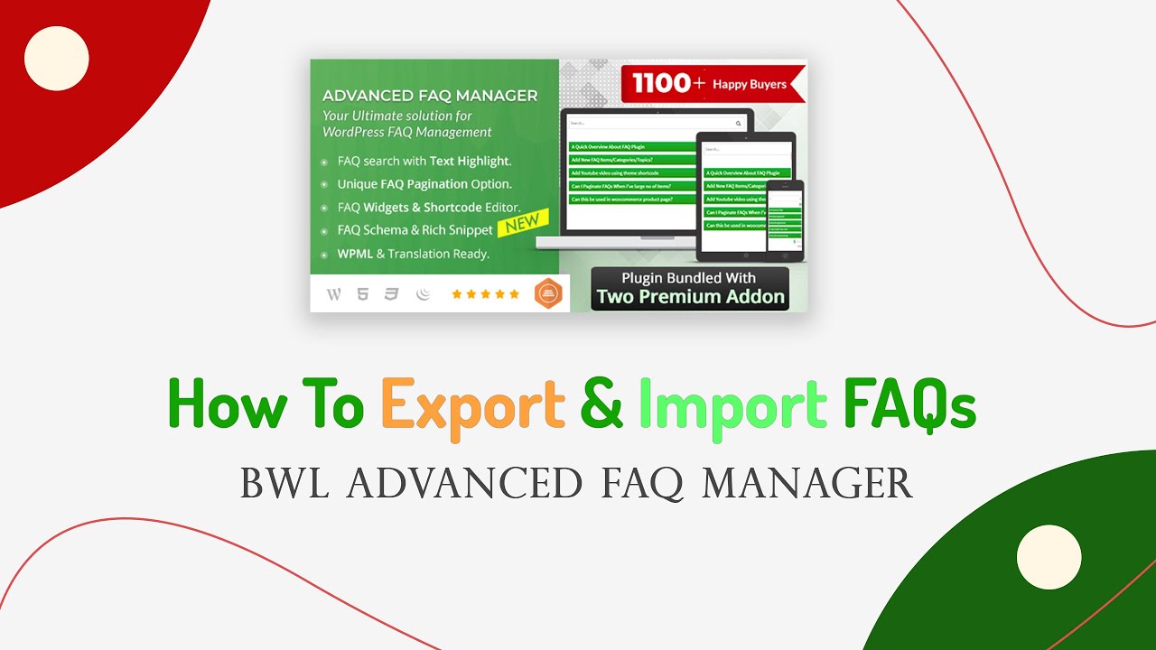 Export & Import FAQs | BWL Advanced FAQ Manager | WordPress Plugin - YouTube