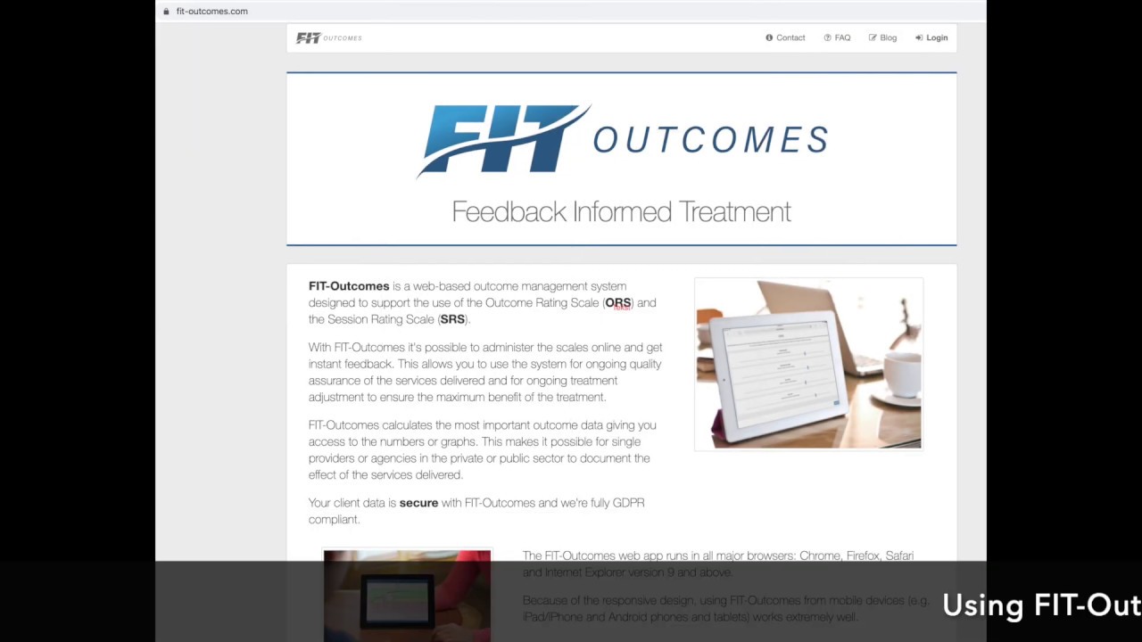 Using FIT Outcomes in online therapy - YouTube