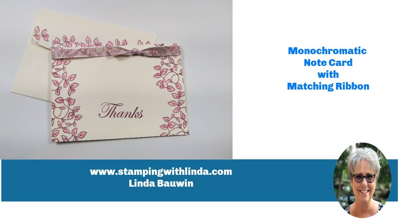 Note Card With Matching Ribbon - YouTube