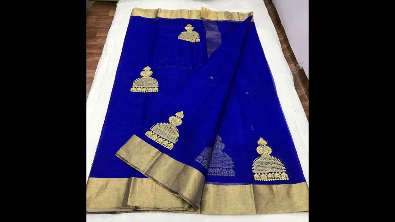 Latest Jimikki Kammal Sarees in Different Colours - YouTube