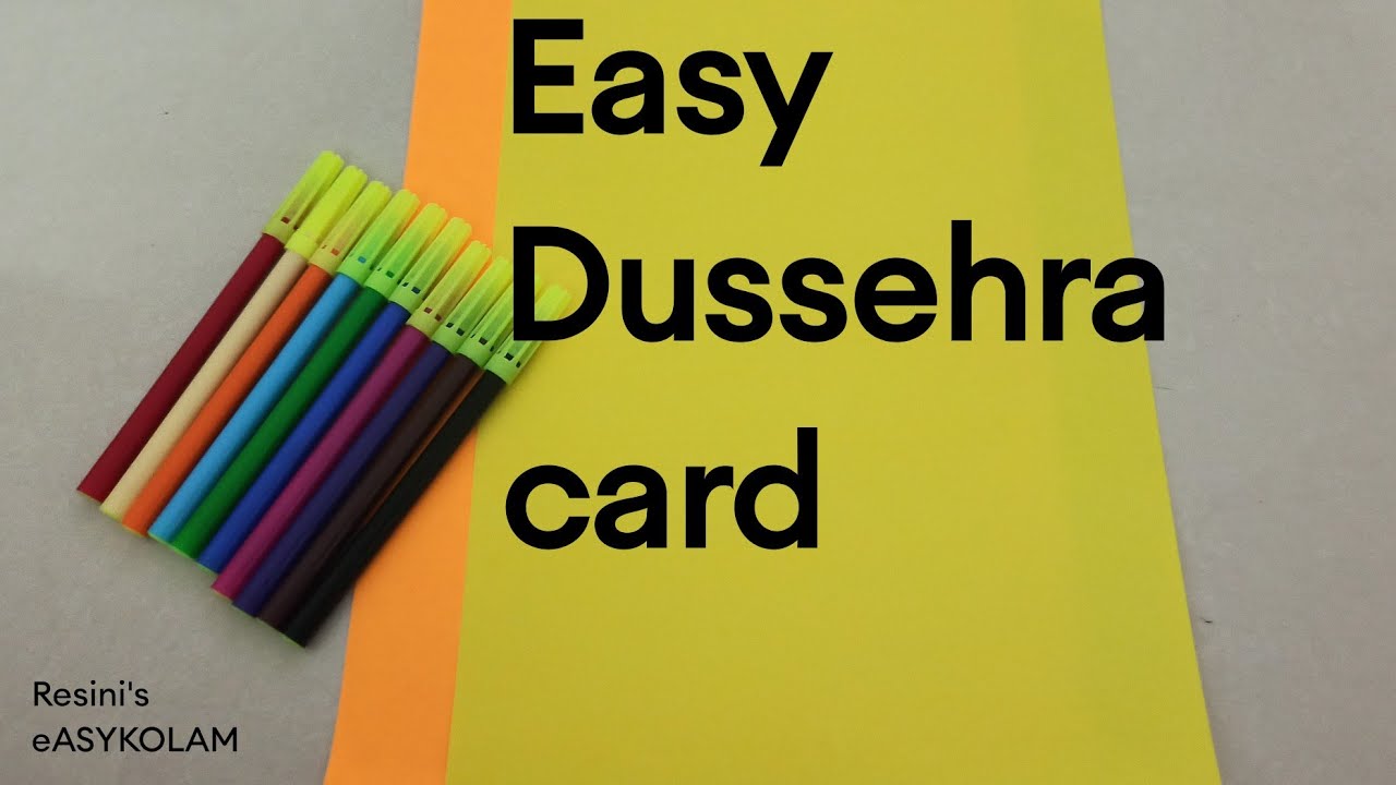 Easy Dussehra card | Dussehra Card Making Idea | Hand made Dussehra ...