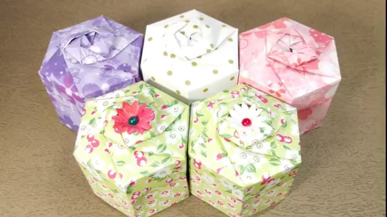 Hexagon Gift Box and Lid Origami Tutorial, 육각상자접기 - YouTube