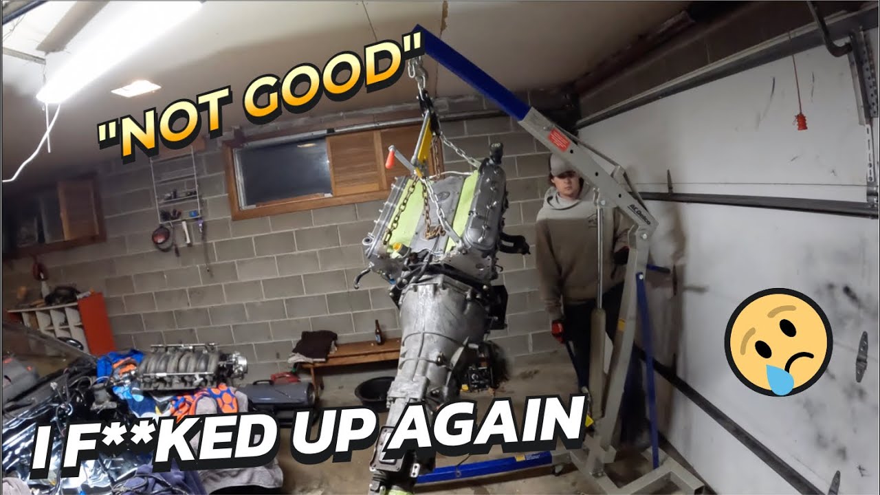 PULLING MY BUILT LS ENGINE BACK OUT!!!? - YouTube