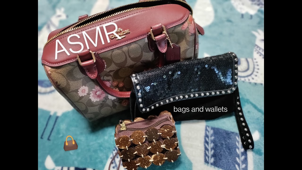 ASMR | purses - bags - wallets | tapping, scratching, whispering - YouTube