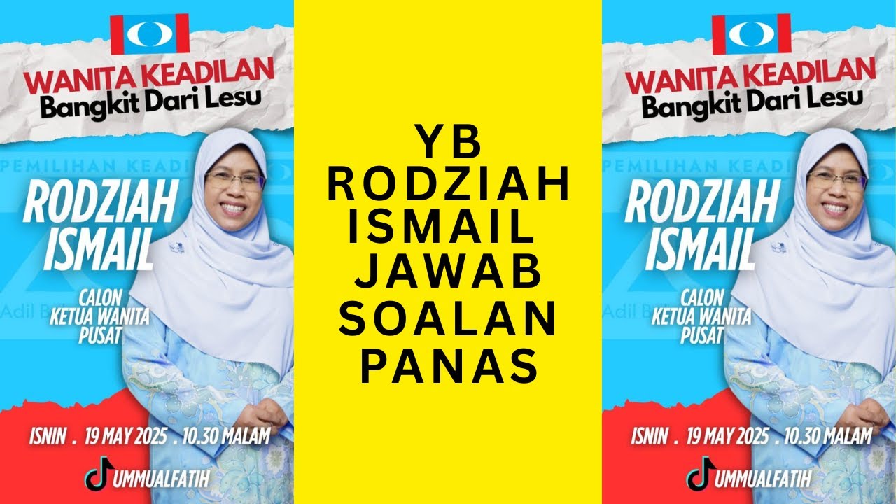YB RODZIAH ISMAIL JAWAB SOALAN PANAS | PEMILIHAN KEADILAN PUSAT - YouTube