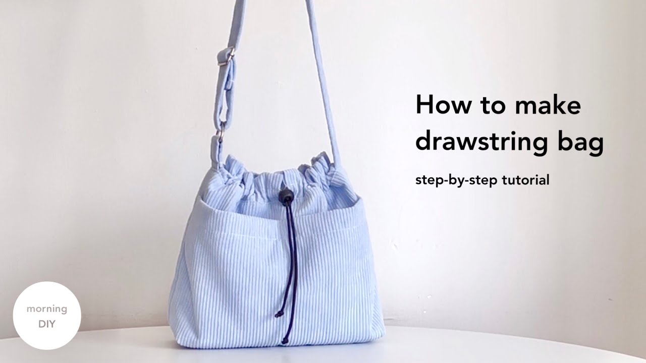 How to make drawstring bag step-by-step easy to do! - YouTube