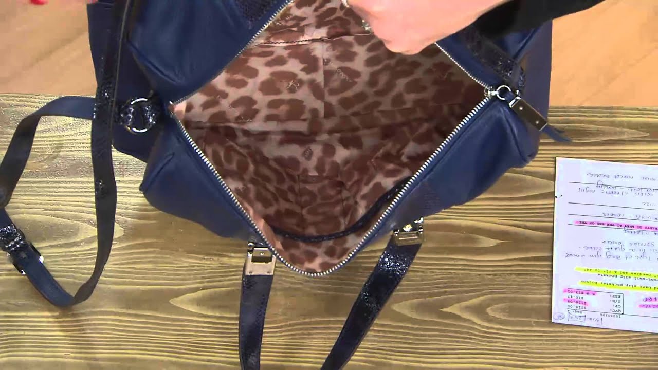 B. Makowsky Harper Leather Convertible Satchel with Courtney Cason ...