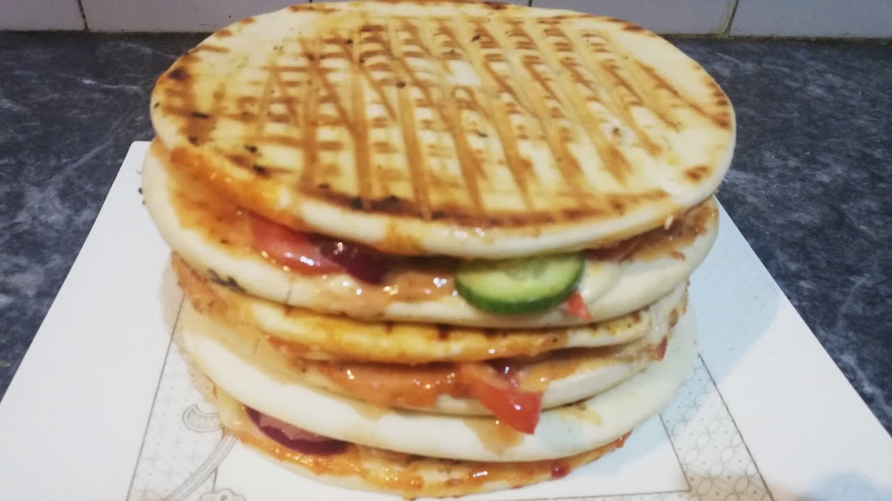 Cheesy shawarma burger || Unique shawarma burger recipe by Kitchen with ...