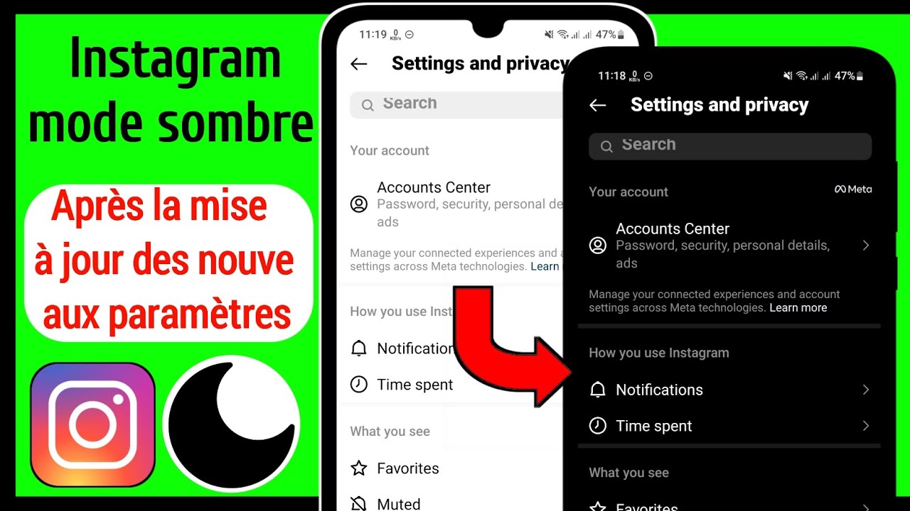 Comment activer le mode sombre sur Instagram après la mise à jour des ...