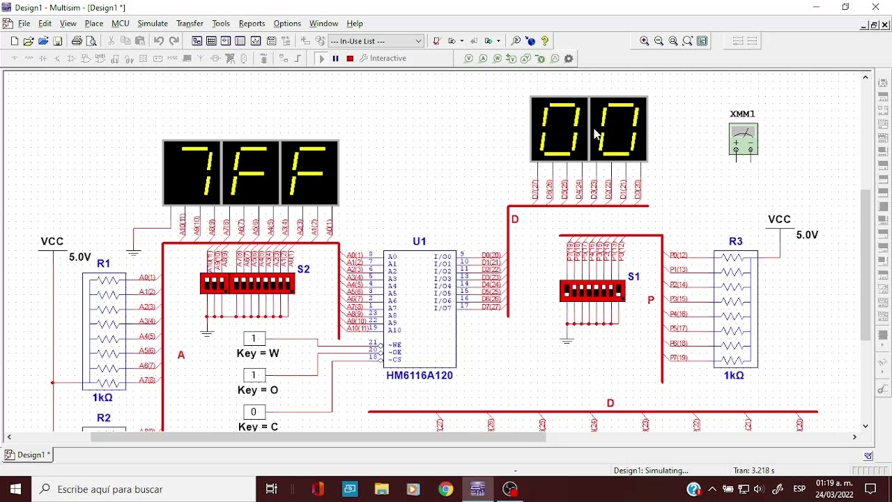 Tutorial MULTISIM 7 (4/4) Simulación de RAM - YouTube