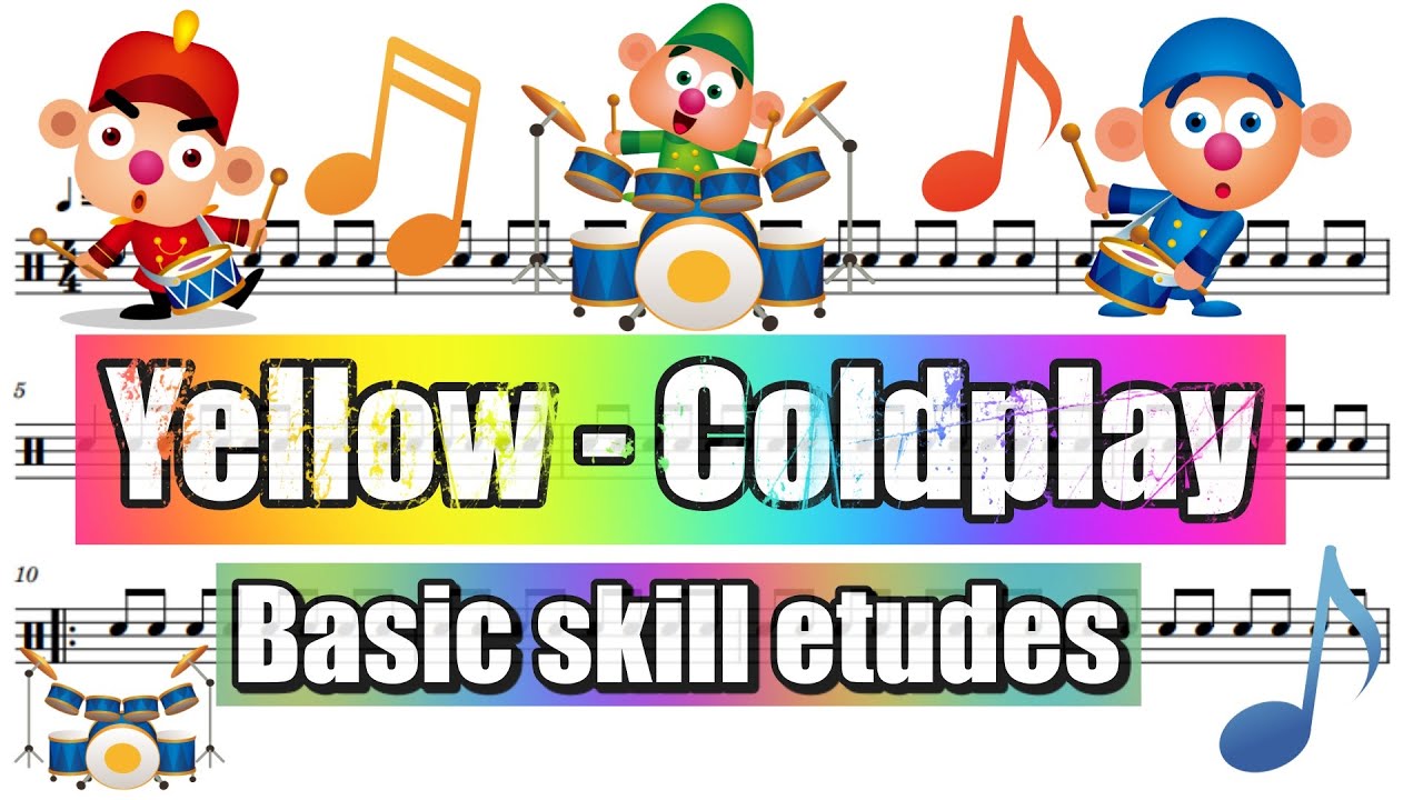 Yellow - Coldplay(simplified version)dynamic drum spectrum - YouTube