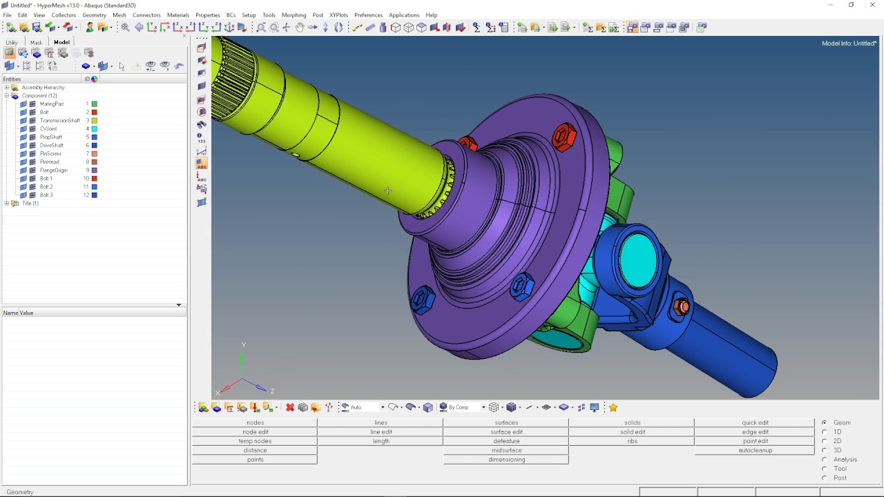 CAE001 Hypermesh Automesh Tetramesh - YouTube