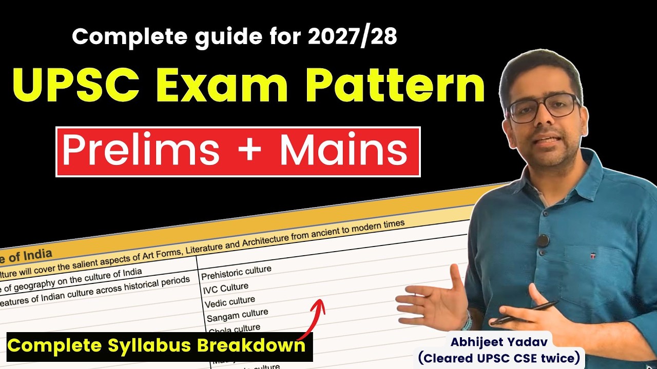 UPSC CSE Syllabus from ZERO | Exam pattern for 2027 - YouTube