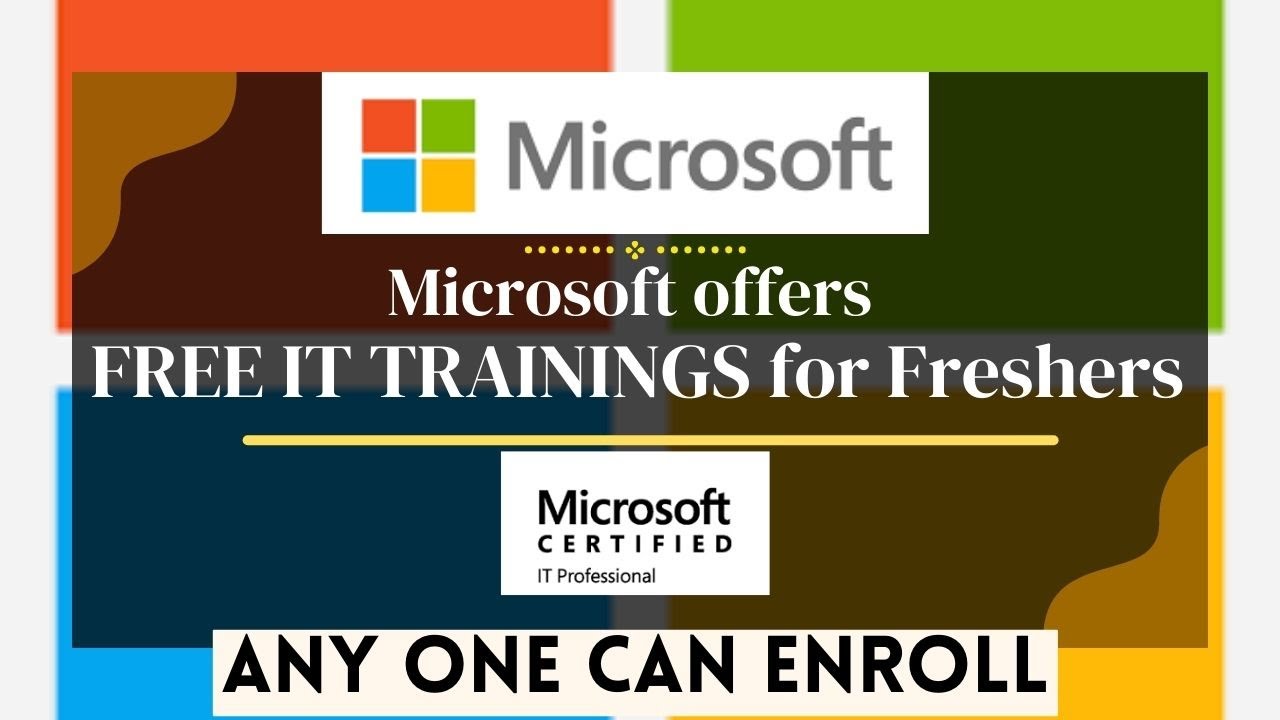 Microsoft IT PROFESSIONAL TRAINING For Freshers | Any One Can Enroll ...