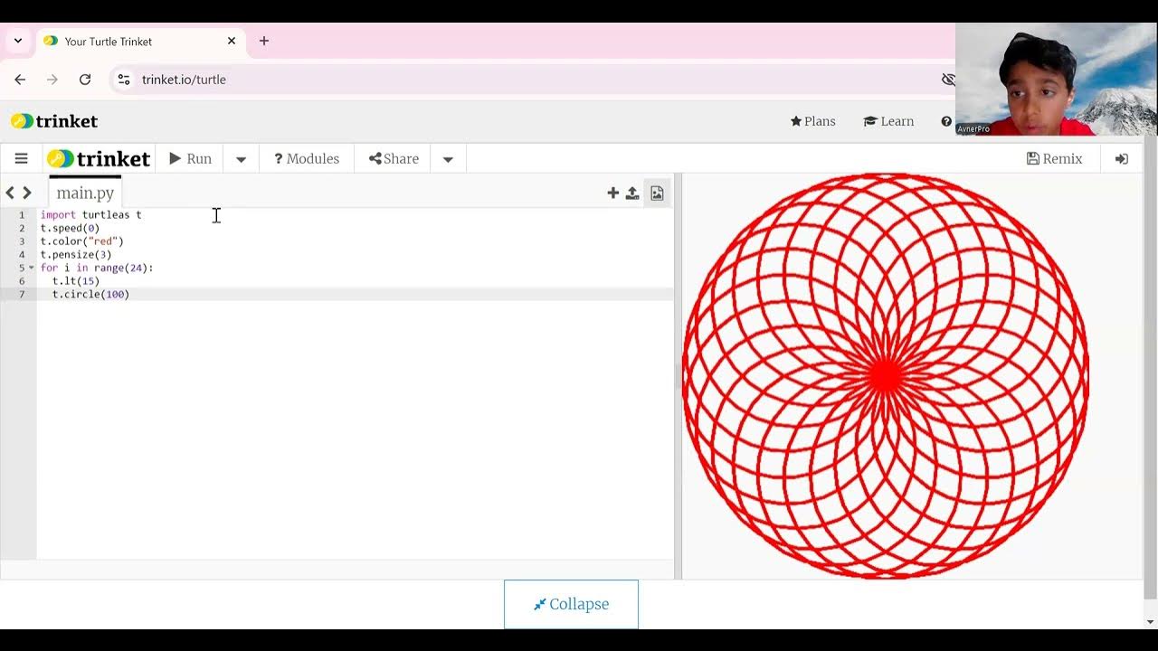 How To Make A Spirograph In Python Using Turtlelearnpython Pythontutorial Pythontutorial