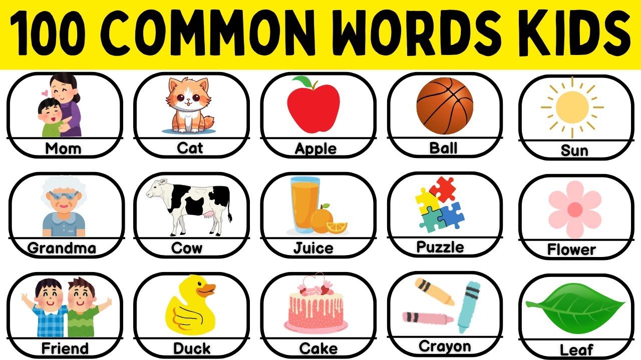100 common words for kids | Daily Life English Vocabulary With Examples ...