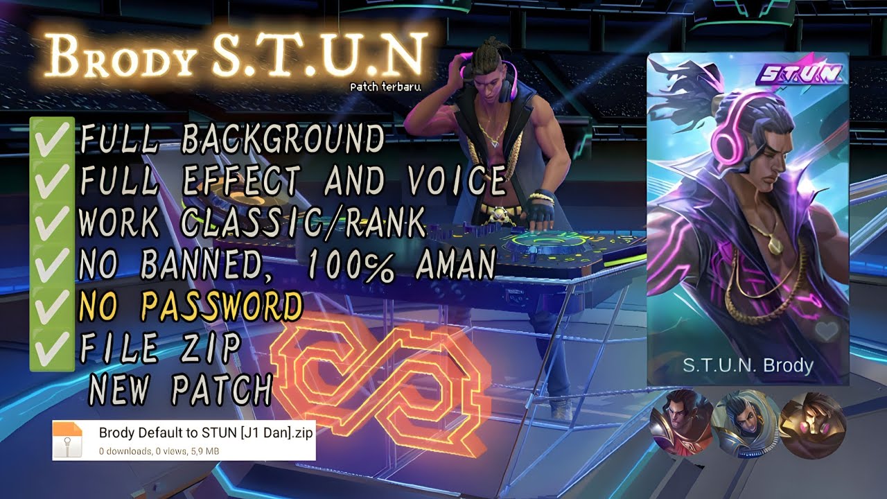Script Skin Brody Stun No Password | Full Effect & Voice | New Patch ...