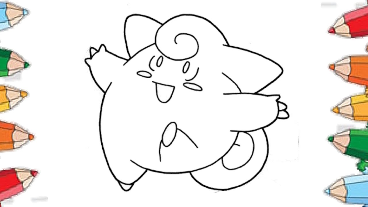 How to draw Pokemon step by step// Pokémon Clefairy drawing easy ...