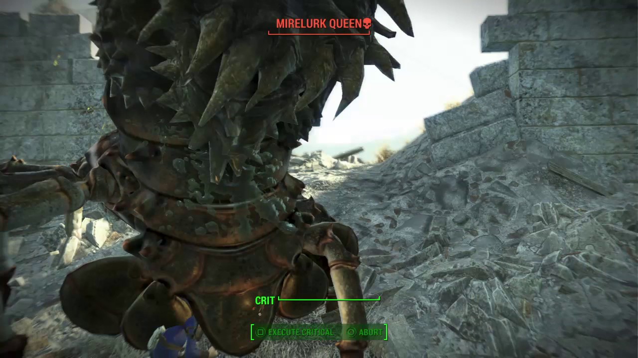 Fallout 4 Queen Mirelurk one hit kill? MUST SEE! AMAZING - YouTube