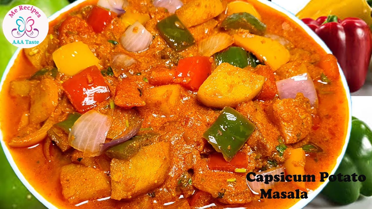 CAPSICUM Potato Masala | VEG MIX | Shimla Mirch Aloo Sabzi | Onion ...