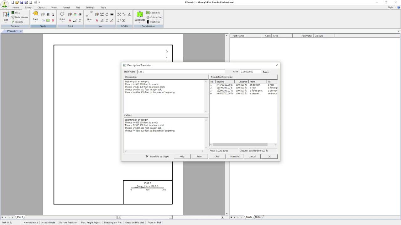 How to Plot a Deed Using the Text Translator - YouTube