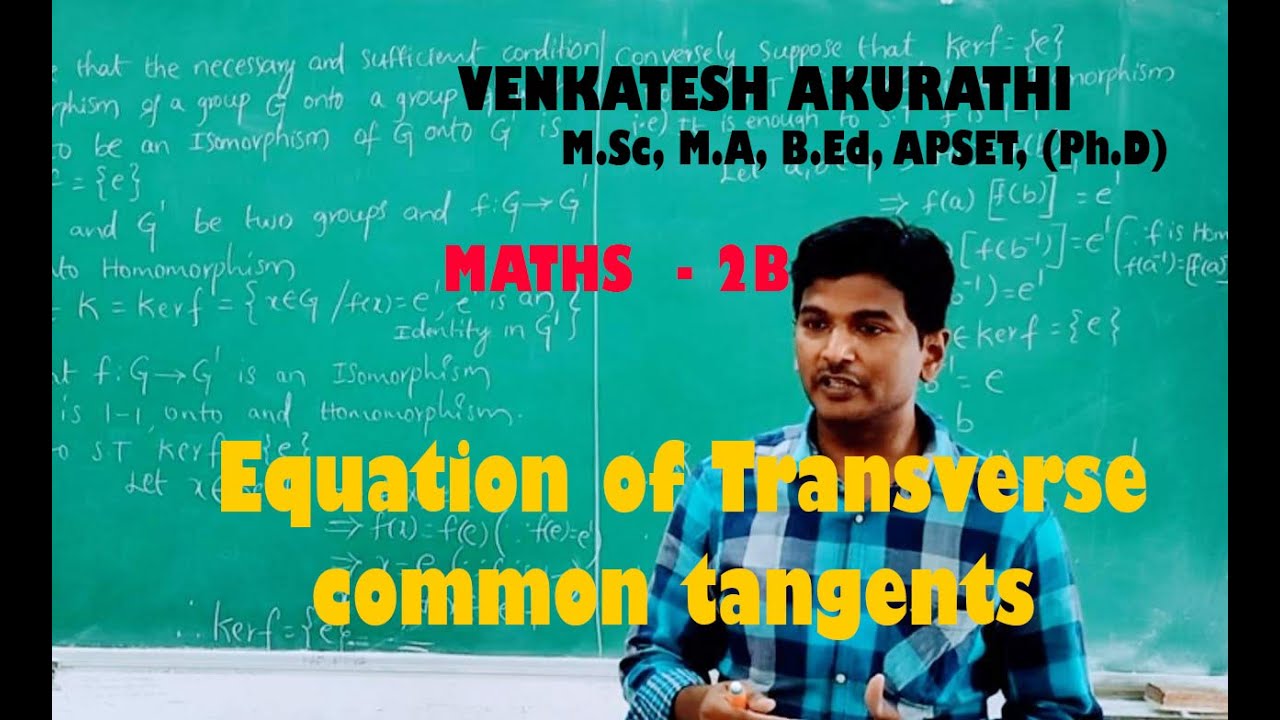 Find the Equation of Transverse common tangents to the given circles ...