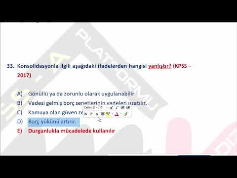 1 ) Maliye | Soru çözümü | KPSS alan bilgisi