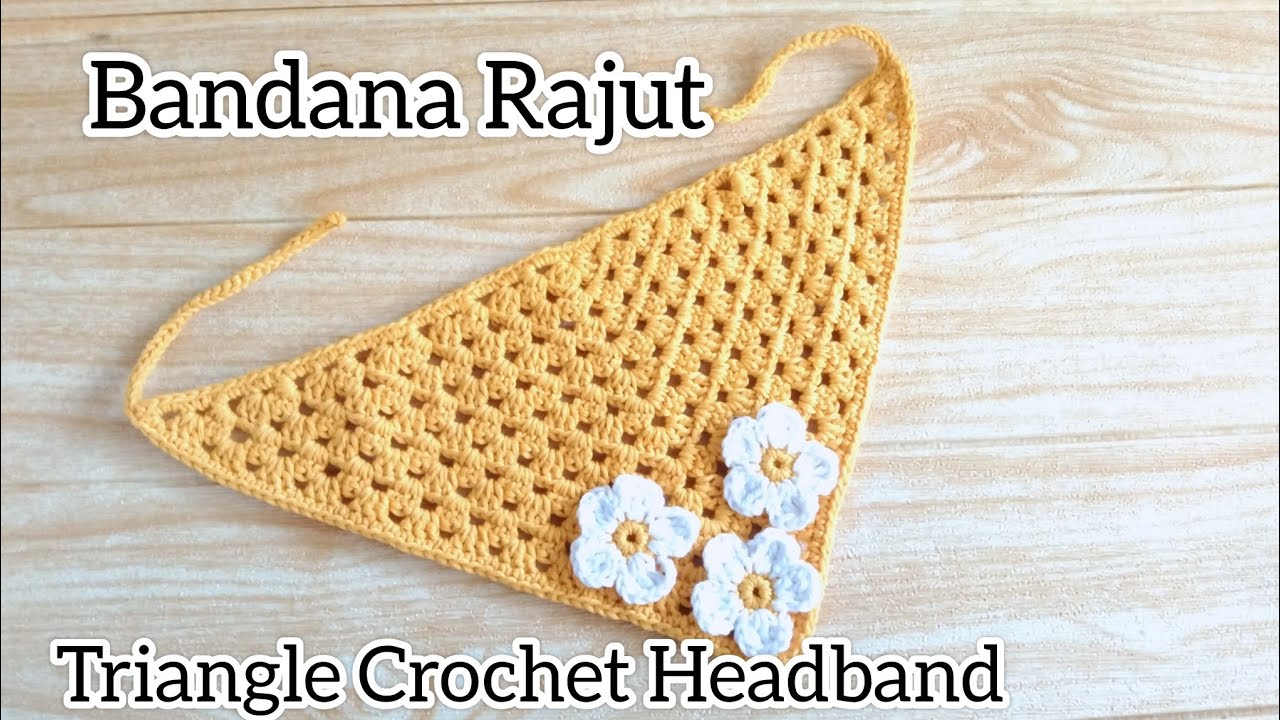 Bandana Rajut | Triangle Crochet Headband - YouTube