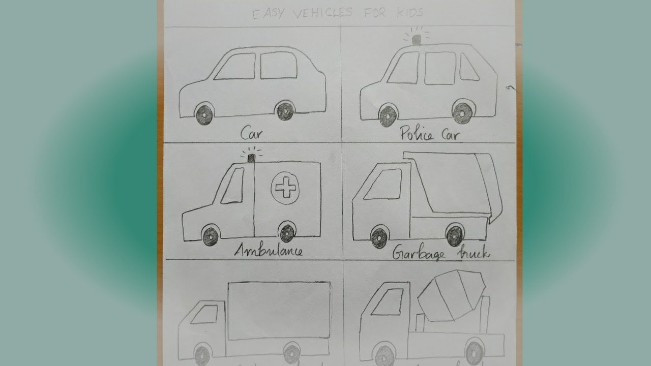 How to draw vehicles :-easy vehicle drawing for kids - YouTube