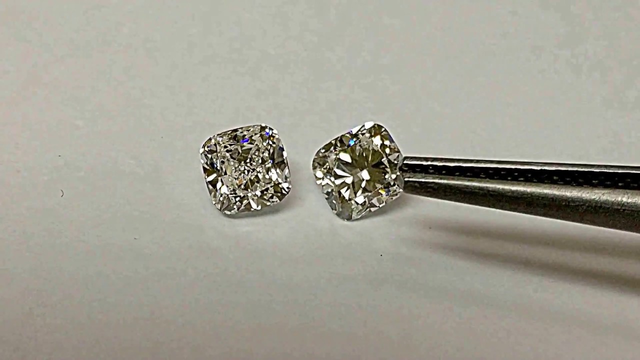 compare between bad and good cushion cut diamond - YouTube