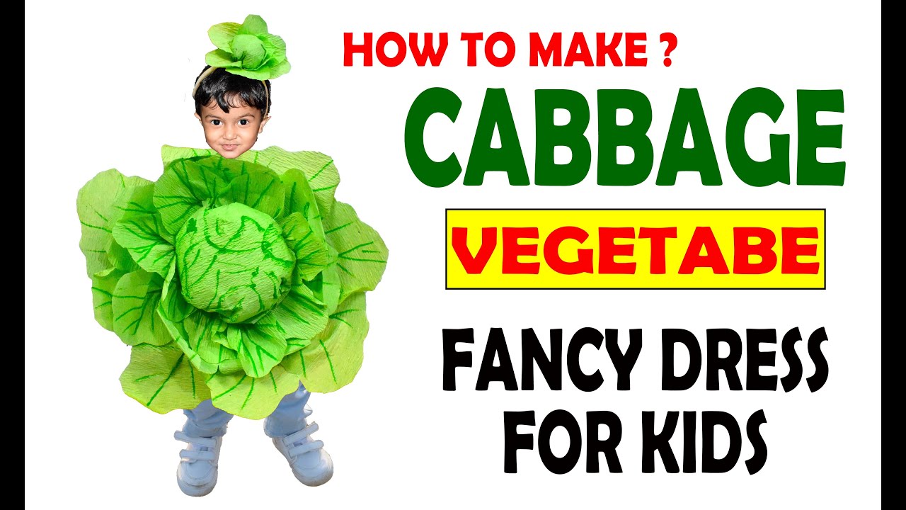 How to make paper cabbage fancy dress costume for kids/DIY/band gobi ...