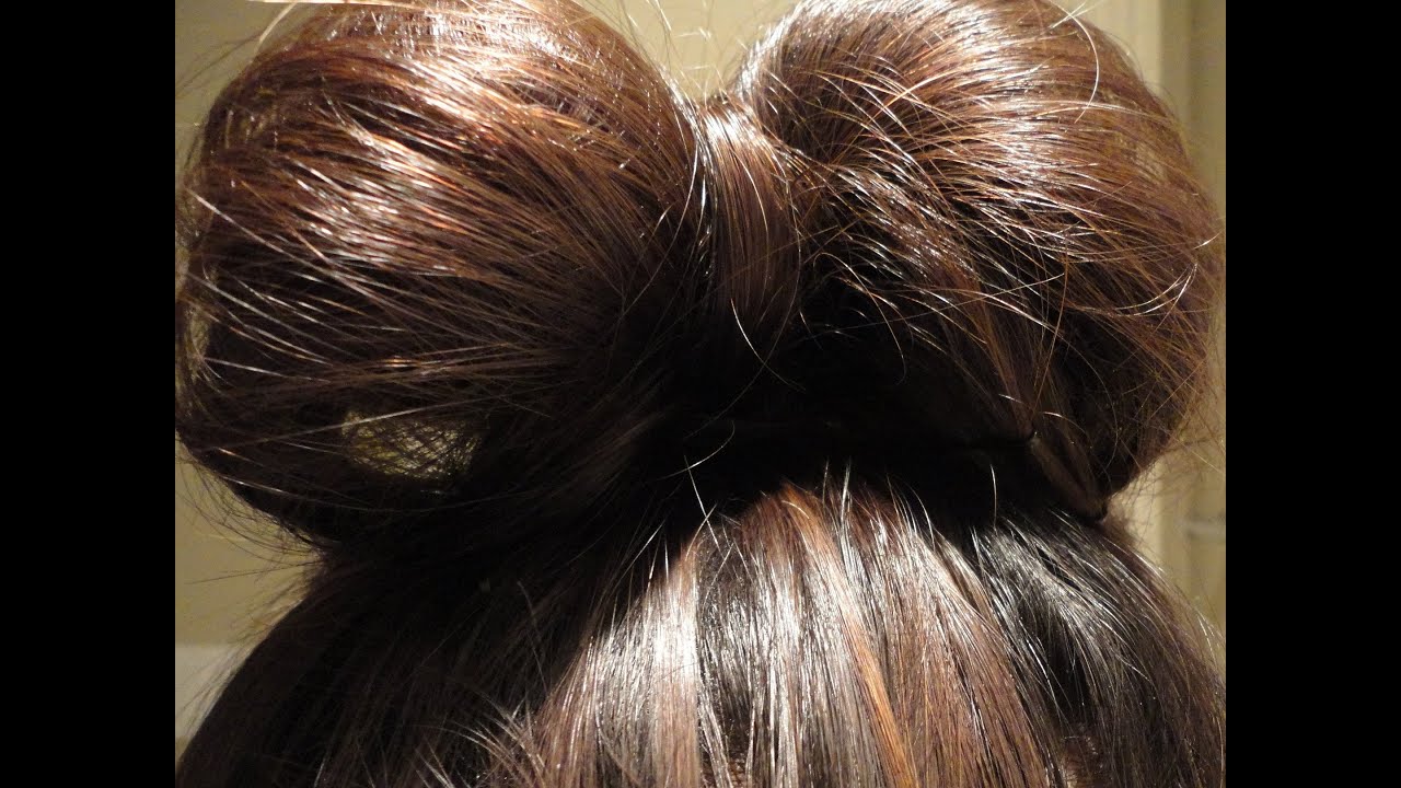 1 min Quick and Cute Bow Bun! ♥ - YouTube
